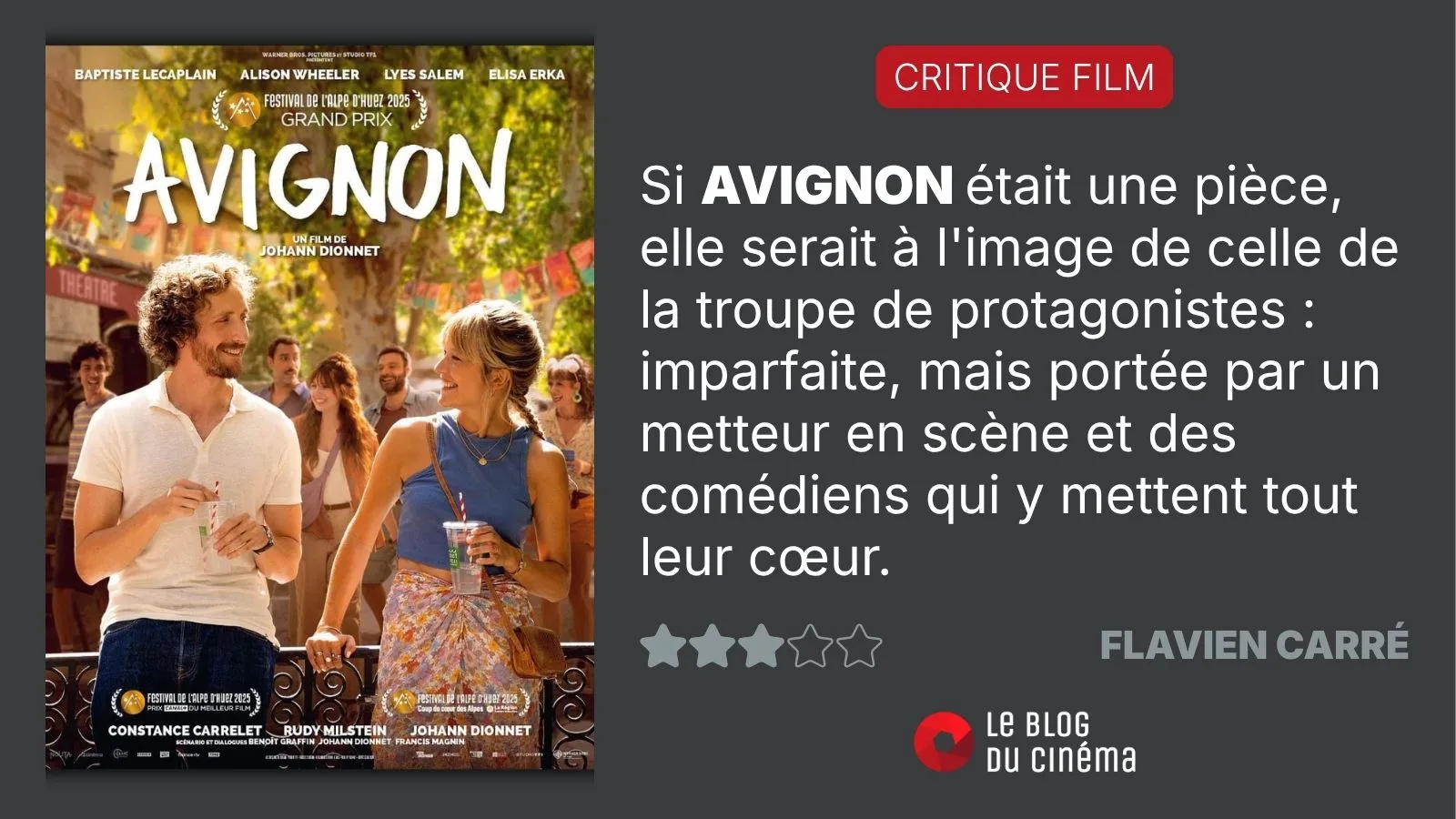 Critique du film AVIGNON de Johann Dionnet